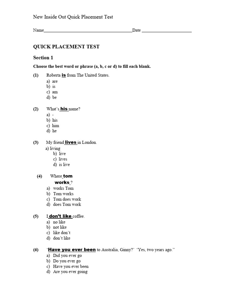 English level test | PDF