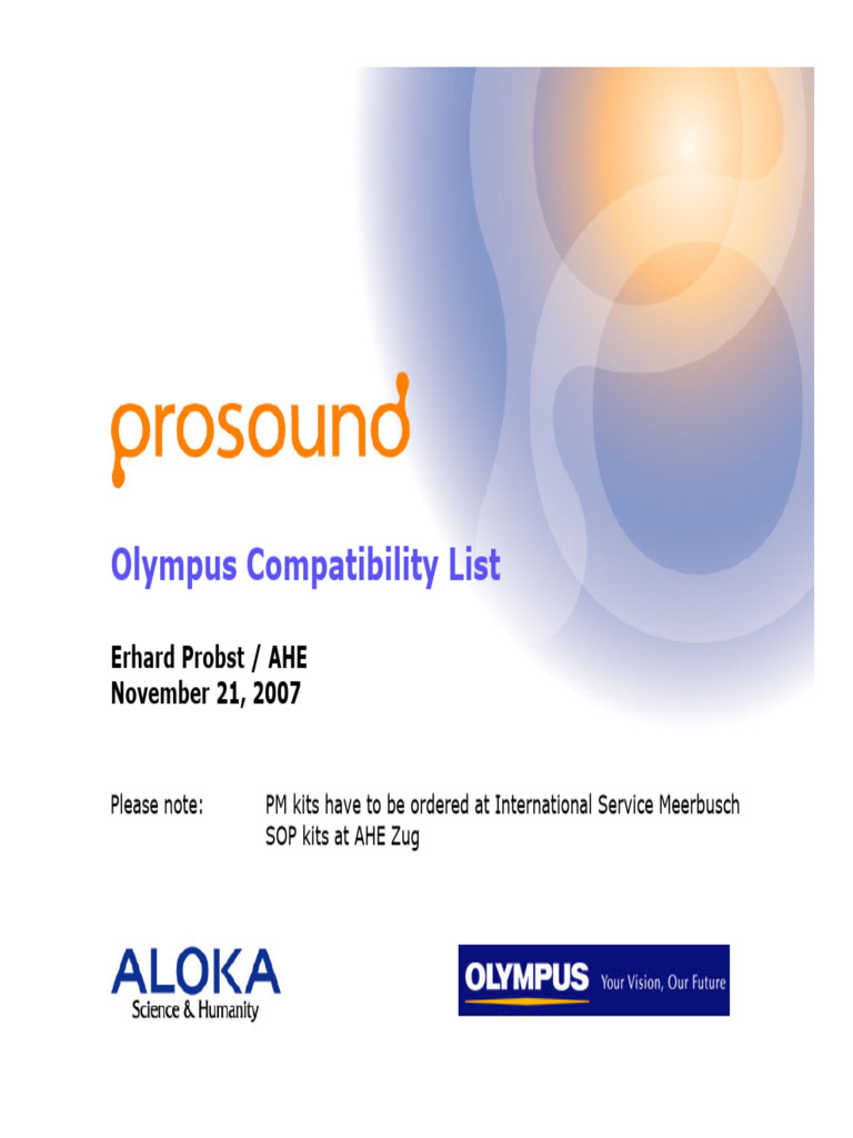 Olympus Compatibility List | PDF | Computing | Computer Hardware