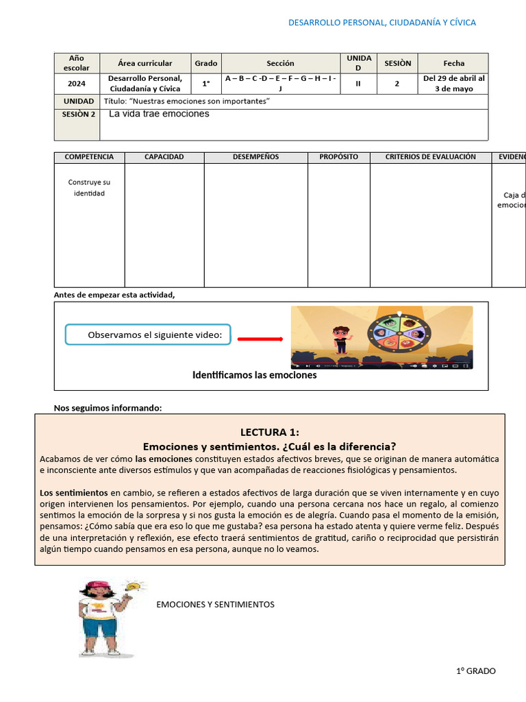 Ficha 2 - DPCC Del Estudiante | PDF | Las emociones | Conceptos psicologicos