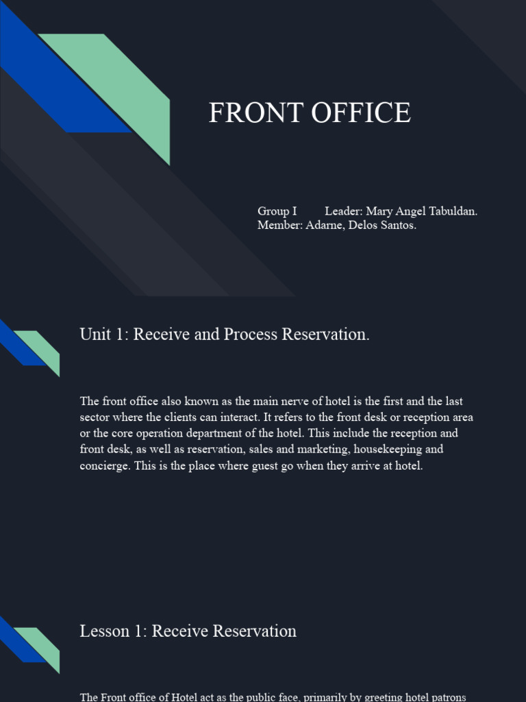Front Office | PDF
