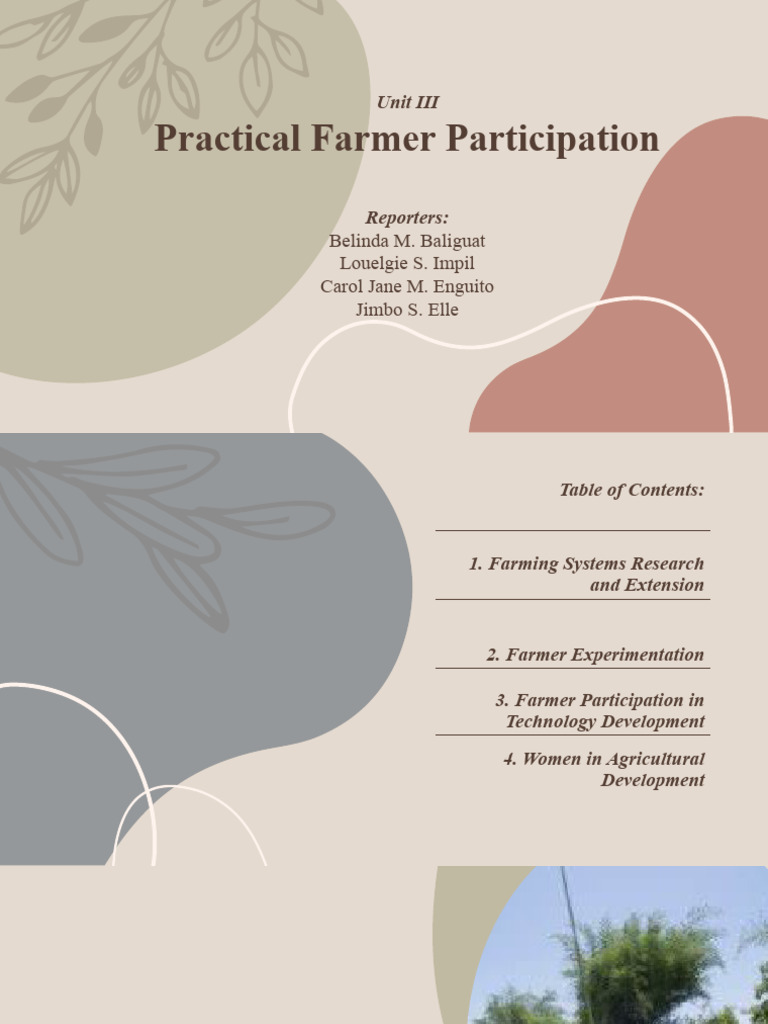 Pratical Farmer Participation | PDF | Agriculture | System