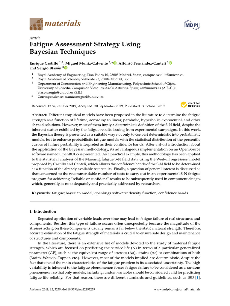 Fatigue Assessment Strategy | PDF | Bayesian Inference | Fatigue (Material)