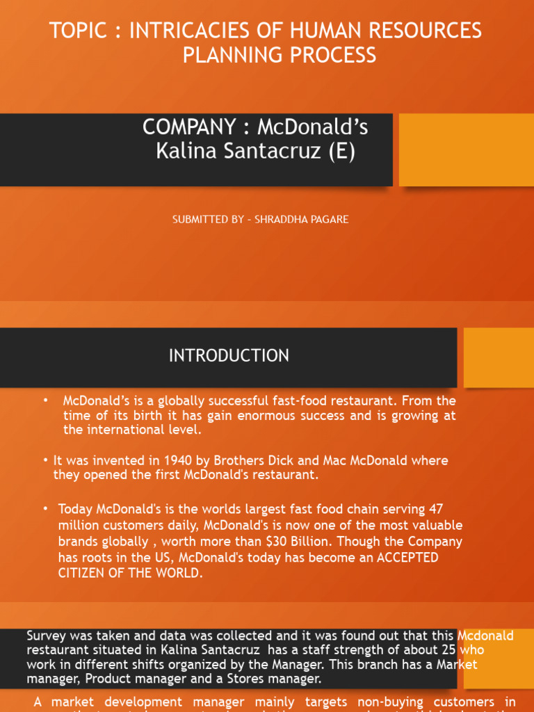 MCdonalds | PDF | Mc Donald's | Business Economics