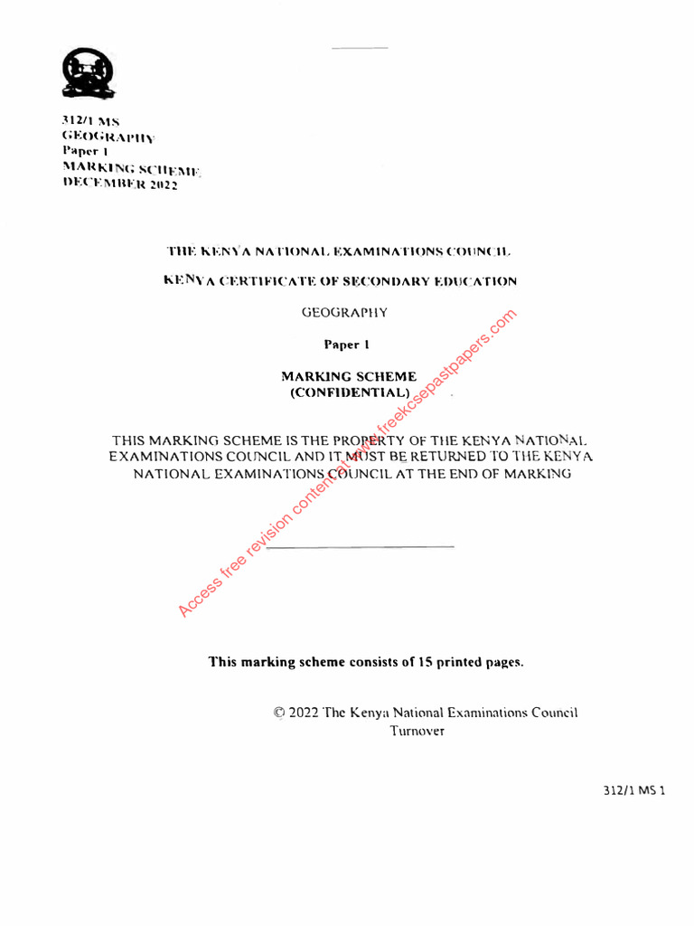 2022 KCSE Geography Paper 1 Questions Answers | PDF 2022 KCSE Geography Paper 1 Questions Answers | PDF