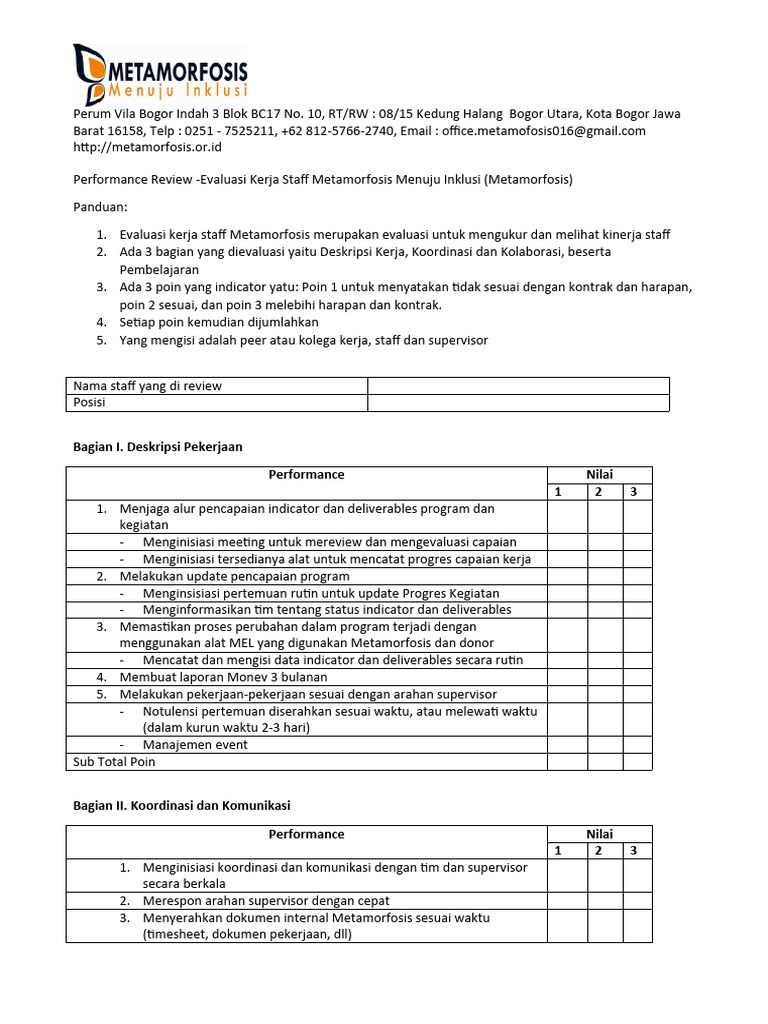 Form Performance Review Peer | PDF
