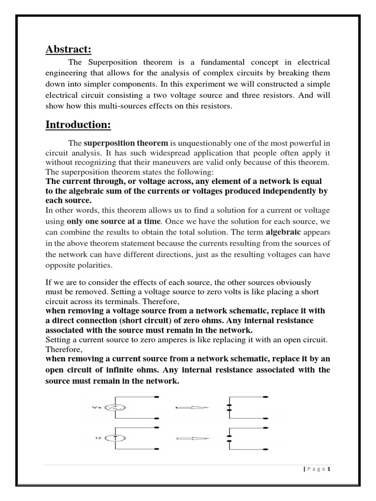 Superposition Theorem Circuit Analysis | PDF | Electrical Network | Resistor