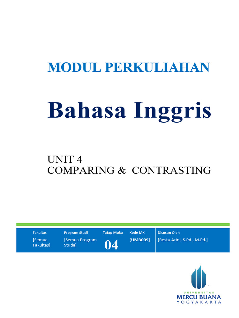MKU2019 ComparingAndContrasting | PDF | Linguistics | Linguistic Morphology