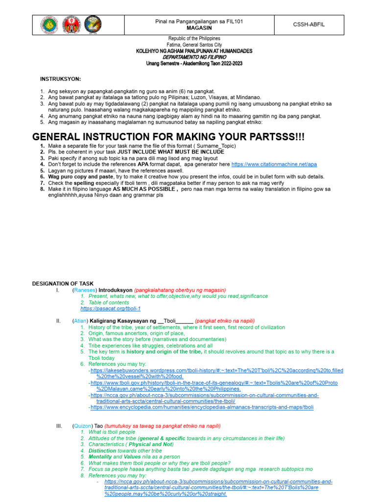 Designation of Task | PDF | Foreign Language Studies