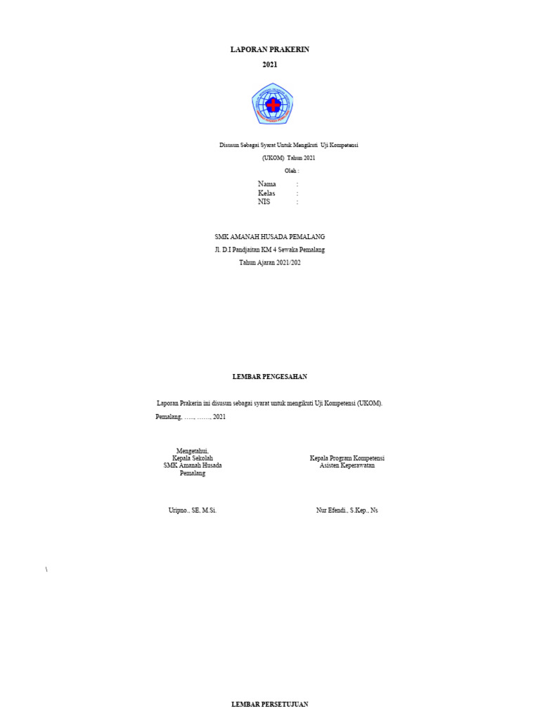 Format Laporan PKL Lanscape | PDF