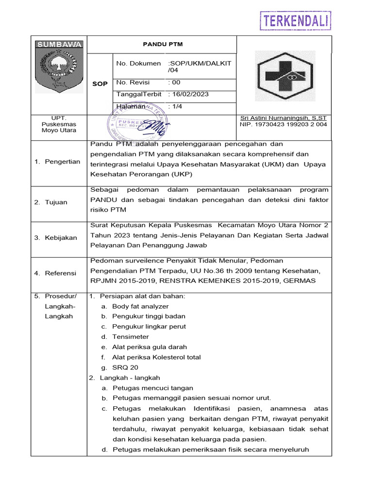 Sop Pandu PTM | PDF | Pengembangan Diri