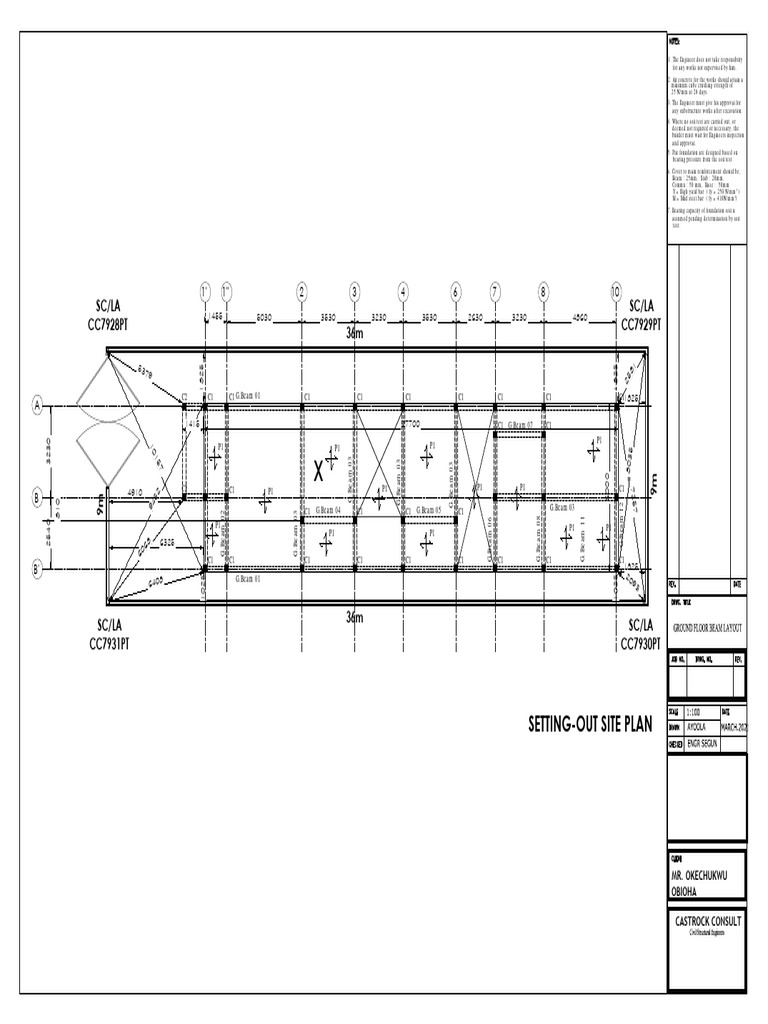 SETTING OUT PLAN | PDF | Architectural Elements | Geotechnical Engineering