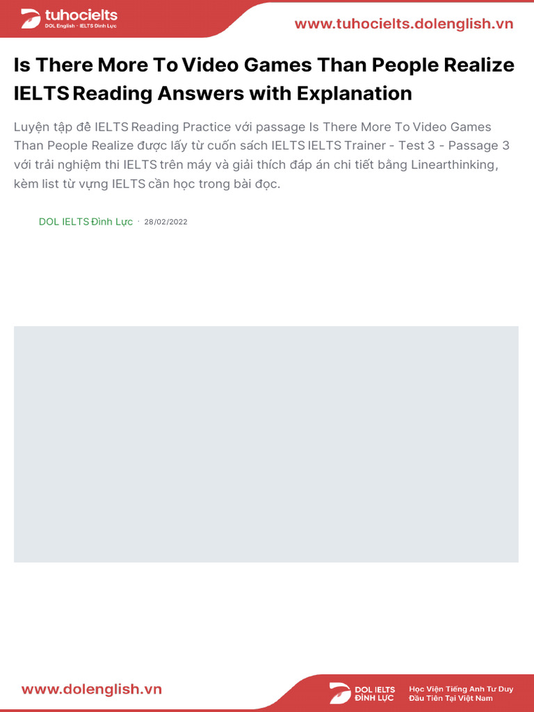 Is There More To Video Games Than People Realize | PDF