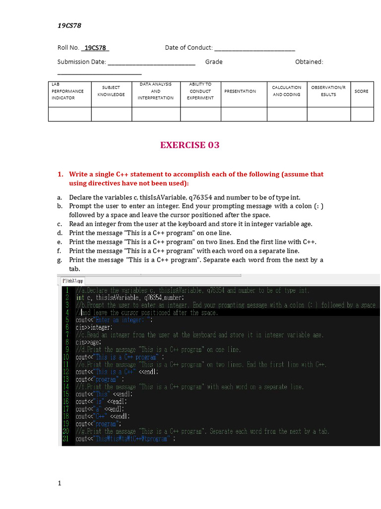 CP Lab 3 | PDF | Integer (Computer Science) | C++