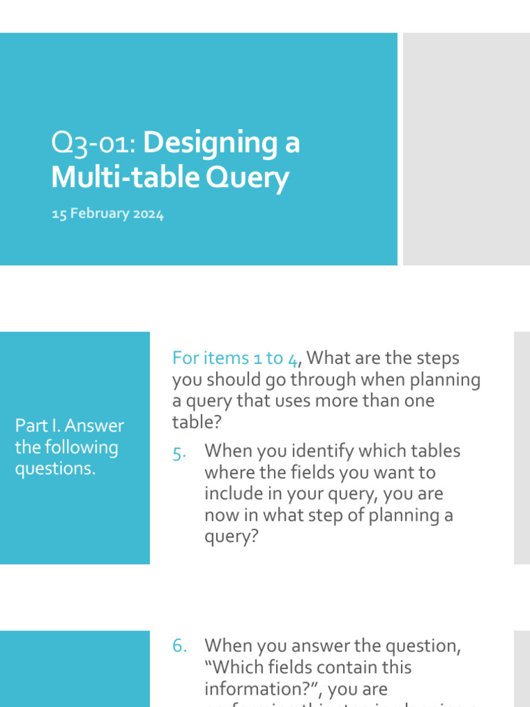 Steps for Creating Multi-Table Queries in Access | PDF | Information ...