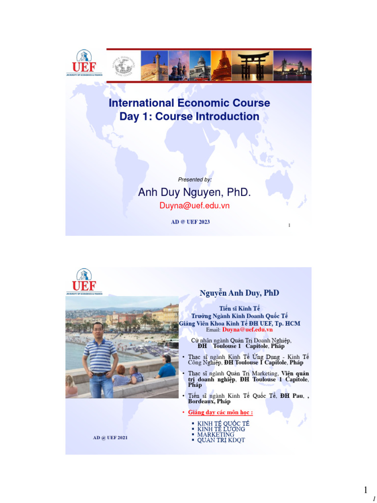 AD UEF International Economic 2023 Day 1 Full New | PDF | Globalization | International Economics