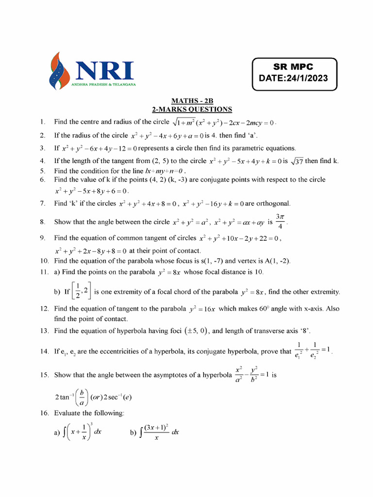 SR Maths-Iib | PDF