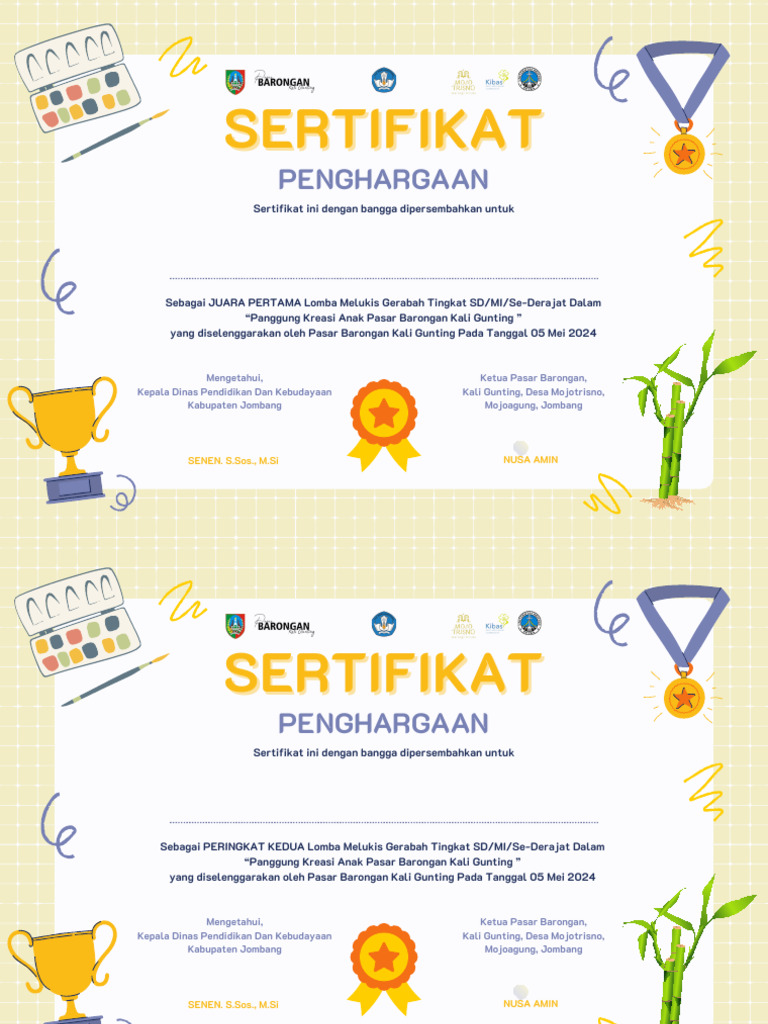 Sertifikat Juara 1, 2, 3 | PDF