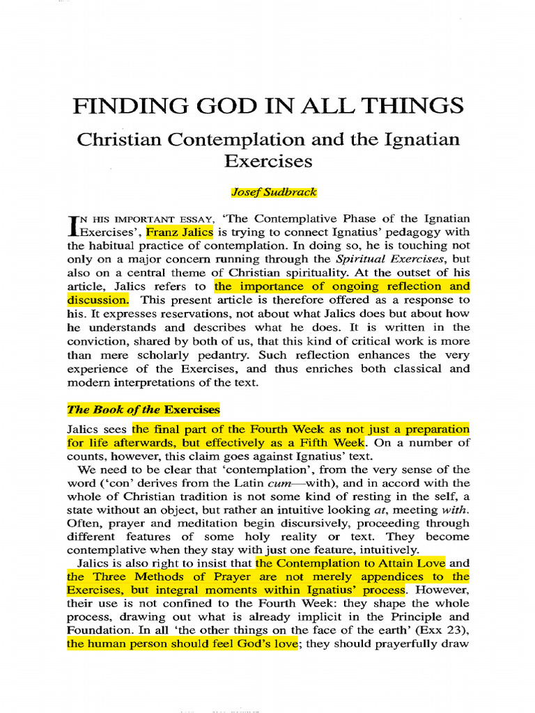 Finding God in All Things - Christian Contemplation and The Ignatian ...