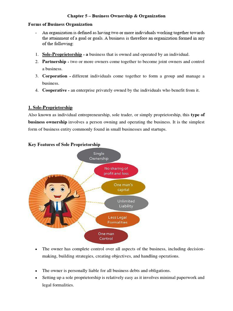 Business Ownership Types Explained | PDF | Sole Proprietorship ...