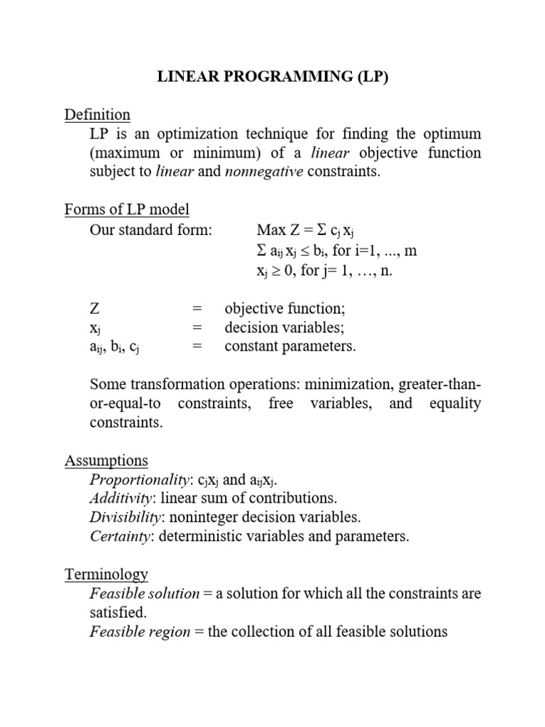 Linear Programming | PDF | Mathematical Optimization | Algorithms And Data Structures
