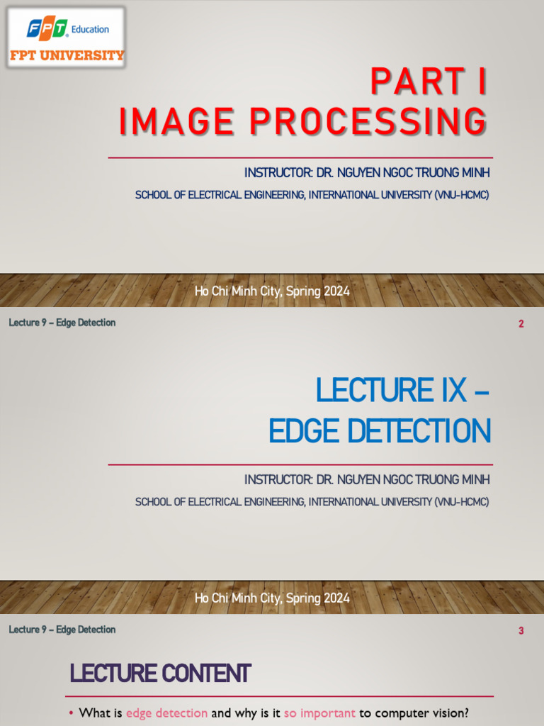 Lecture 9-Edge Detection | PDF | Computer Vision | Multidimensional Signal Processing