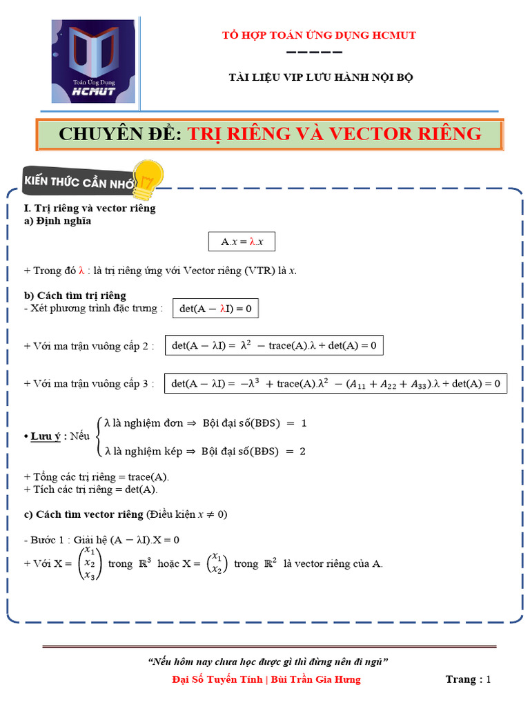 Buổi 17 Trị riêng và Vector riêng | PDF