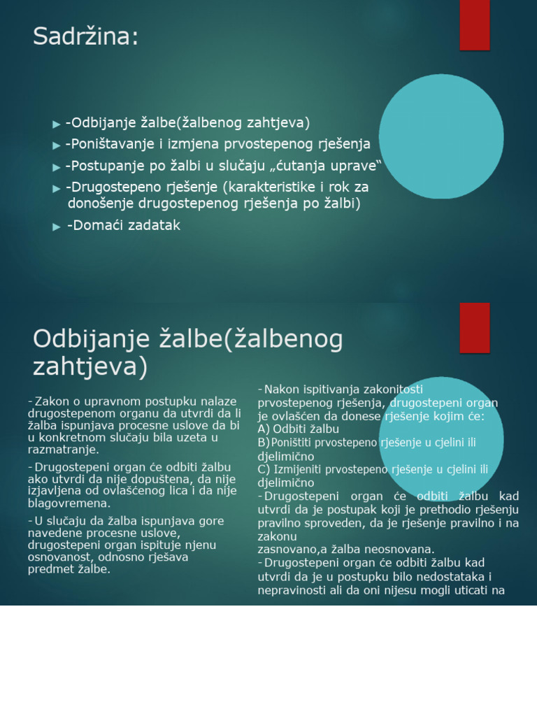 Rad Drugostepenog Organa Po Žalbi | PDF