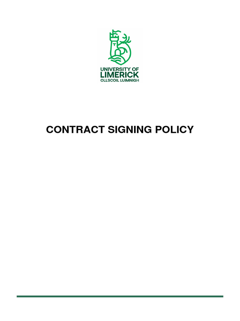 Contract Signing Policy | Download Free PDF | Due Diligence | Governance