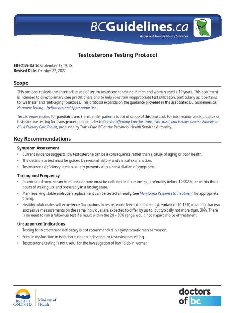Testosterone Guideline Full | PDF | Testosterone | Medicine