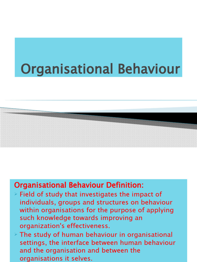 Organisational Behaviour and Perrsonality | PDF | Extraversion And Introversion | Behavior