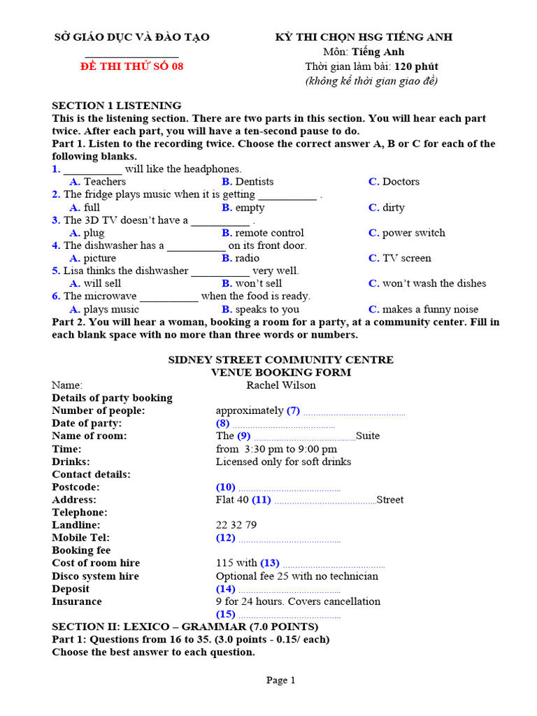 English Proficiency Test Sample | PDF | World Wide Web | Internet & Web
