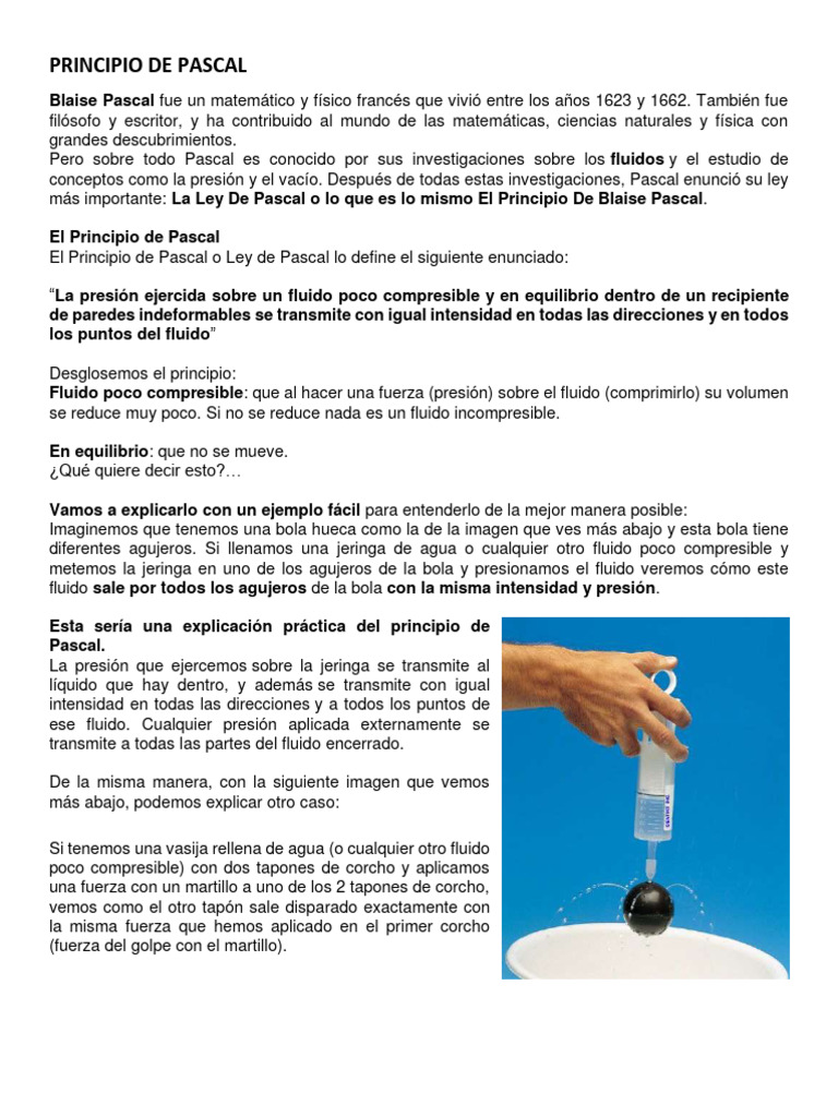 3. PRINCIPIO DE PASCAL | PDF | Cantidad | Mecánica de fluidos