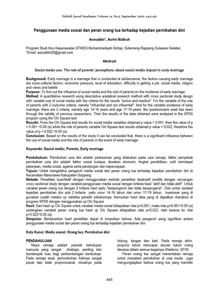 Penggunaan Media Sosial Dan Peran Orang Tua Terhad | PDF | Kesehatan Holistik