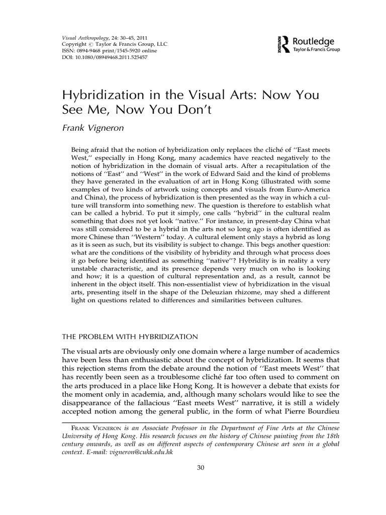 Hybridization in The Visual Arts - Now You See Me, Now You Don't | PDF ...