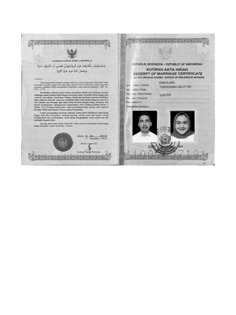 template surat nikah | PDF
