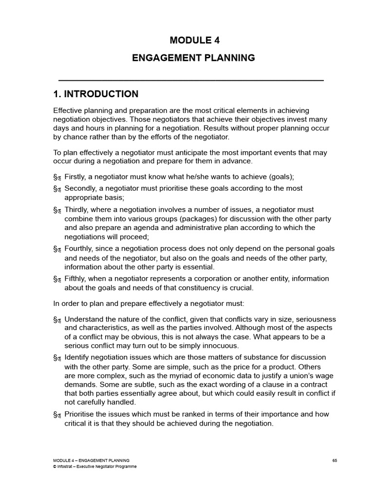 Module 4 | PDF | Negotiation | Goal
