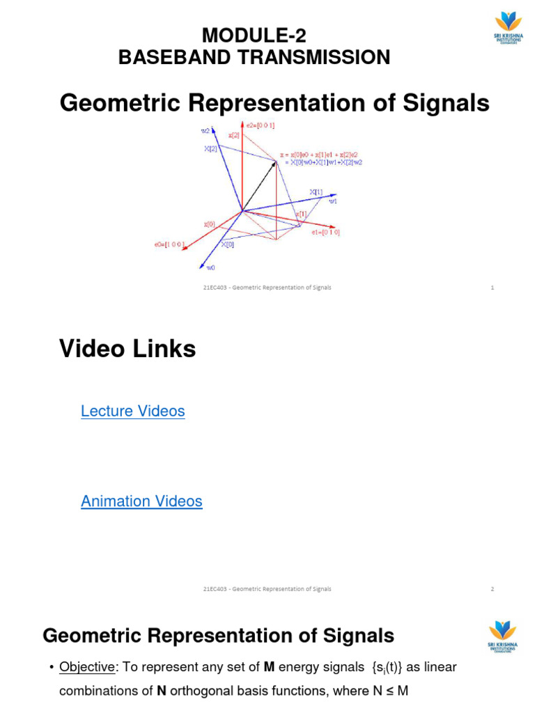 Geometric Signal Representation Guide | PDF | Euclidean Vector | Euclidean Space
