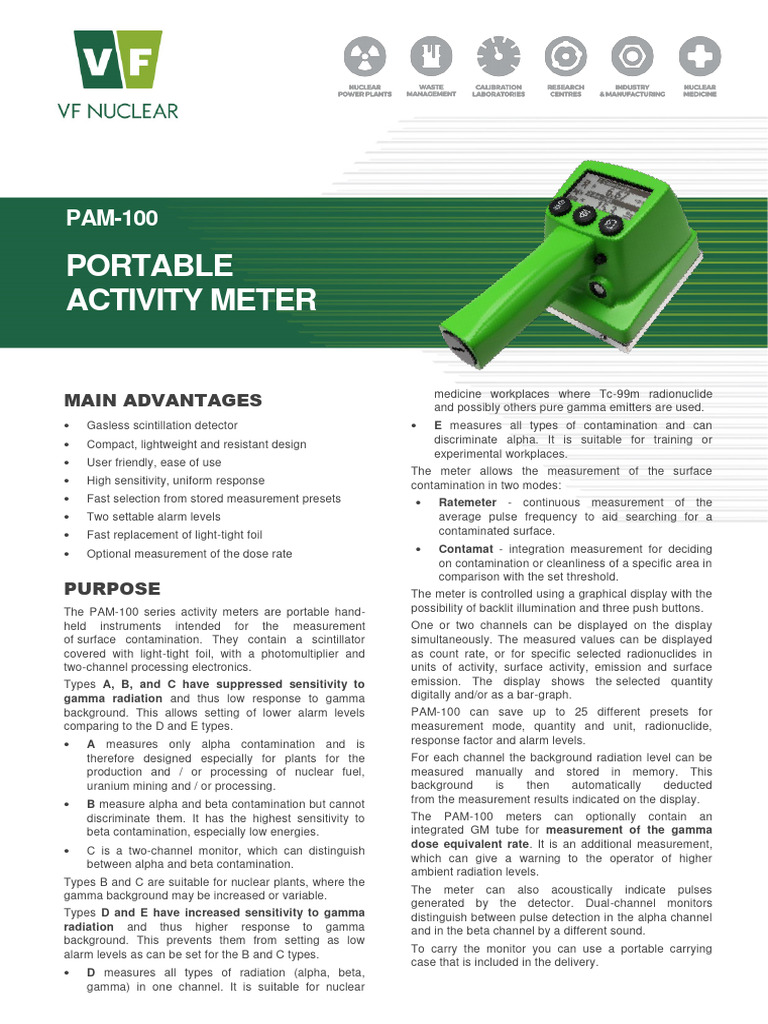VF1903250277_PAM-100_datasheet | PDF | Radioactive Contamination ...
