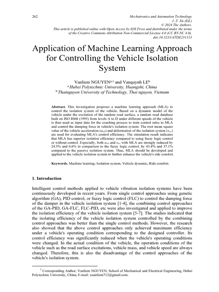 Application of Machine Learning Approach For Contr | Download Free PDF | Machine Learning ...