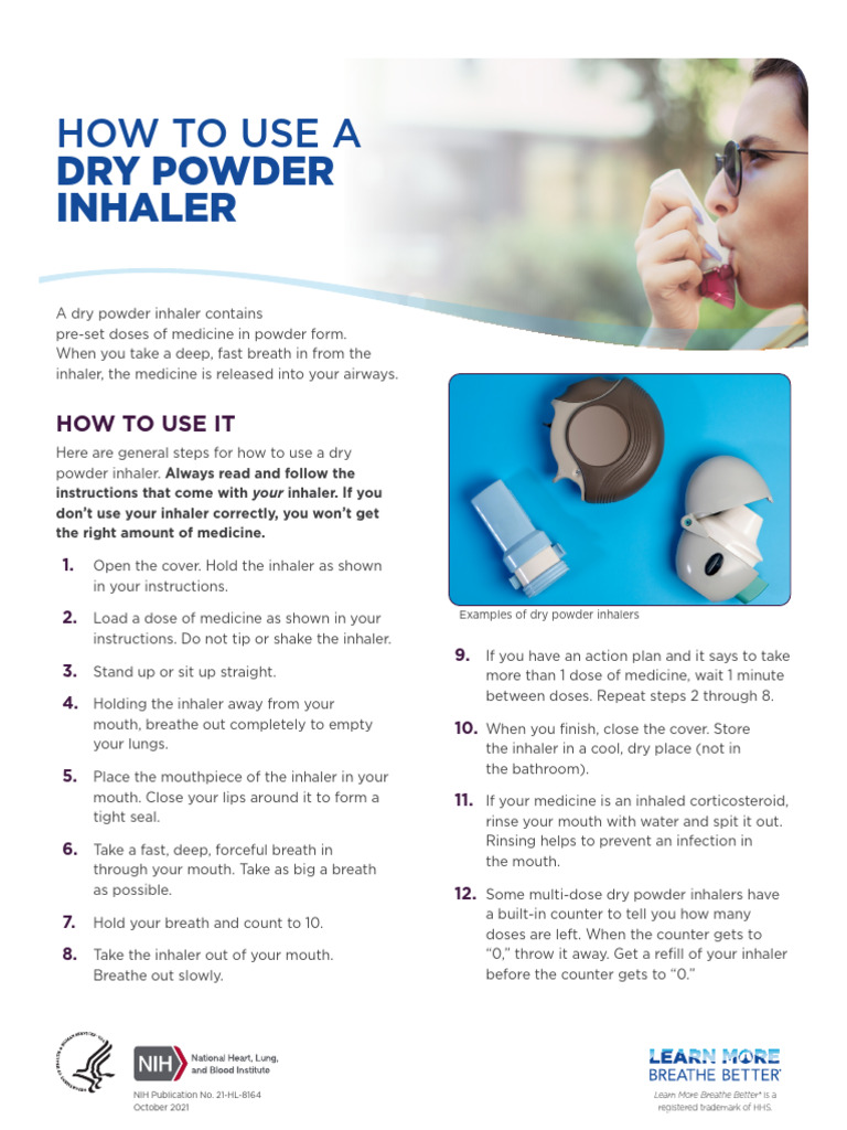 How To Use A Dry Powder Inhaler - 21 HL 8164 | PDF | Breathing ...