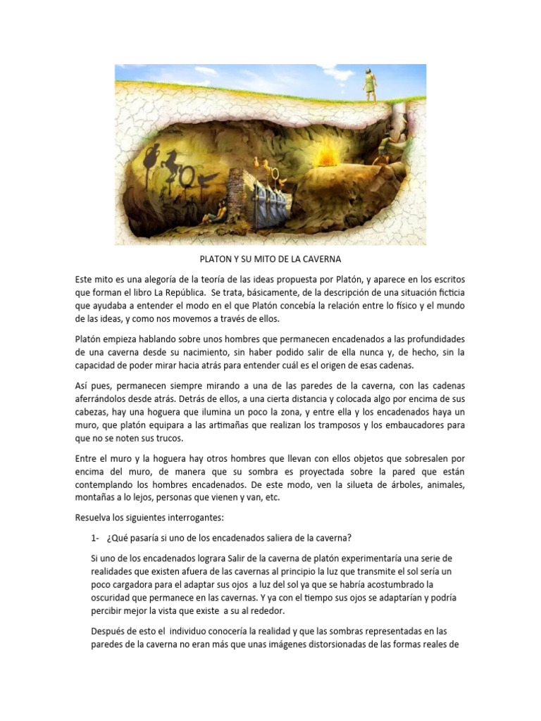 Mito de la Caverna de Platón: Análisis | PDF | Realidad | Platón