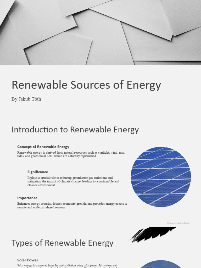 Renewable Sources of Energy | PDF | Renewable Energy | Energy Development