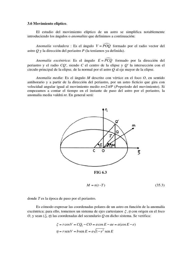 3.6 Movimiento Eliptico | PDF | Elipse | Geometria clasica