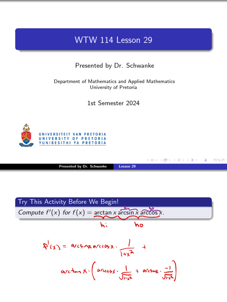 L29 - Derivatives of Logarithmic Functions | PDF | Function (Mathematics) | Mathematical Objects