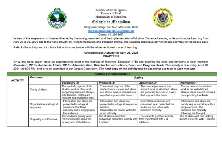 Asynchronous Activity April 29 30 2024 | PDF | Teaching | Pedagogy