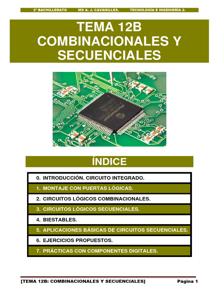 Tema 12 B. Combinacionales y Secuenciales. | PDF | Circuito integrado | Decimal codificado en ...