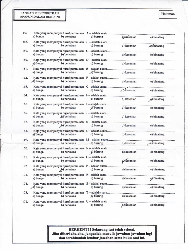 Kunci Jawaban Psikotes Amthauer | PDF | Seni