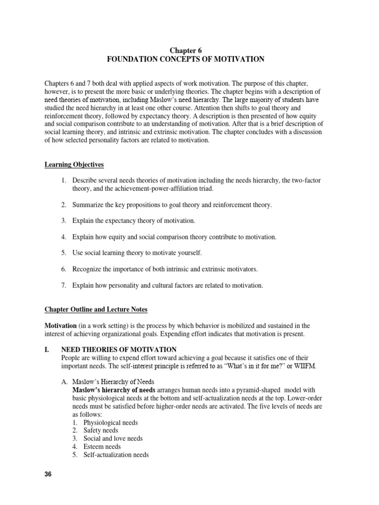 Dubrin IM Ch06 Student | PDF | Motivational | Motivation