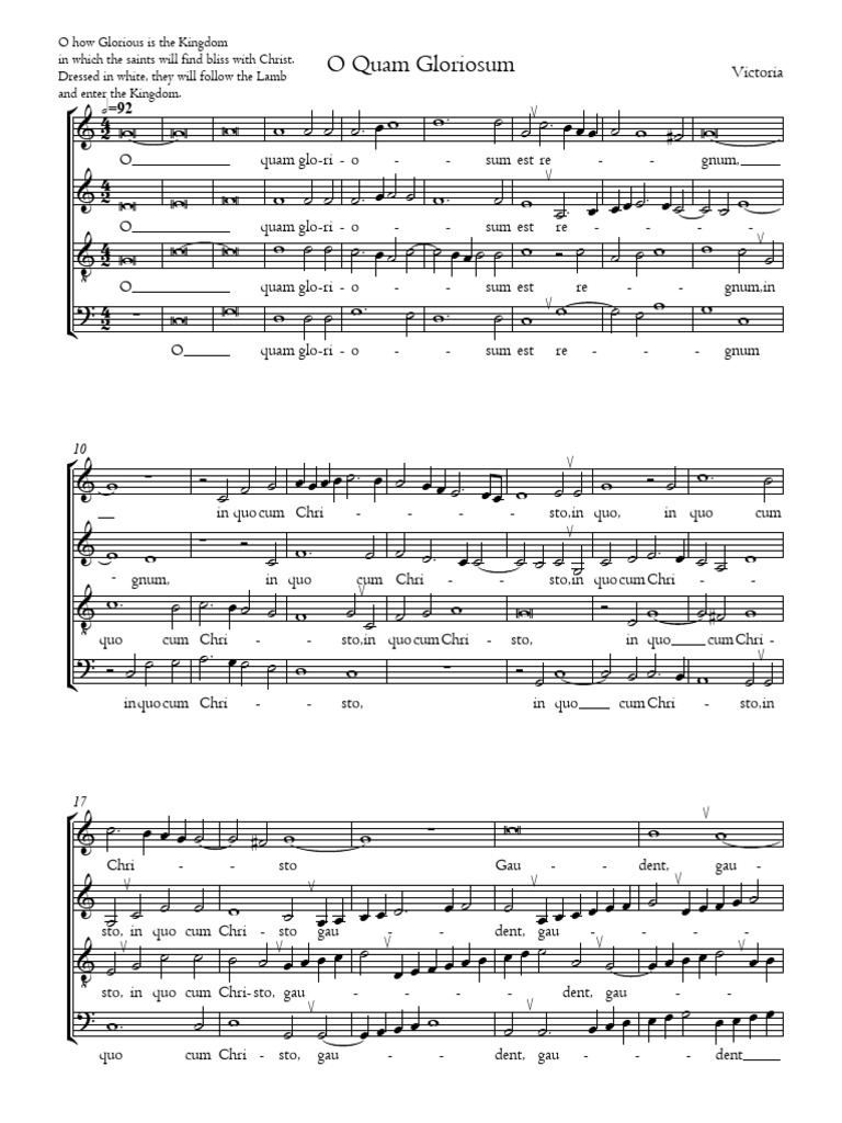 O_Quam_Gloriosum Victoria | PDF