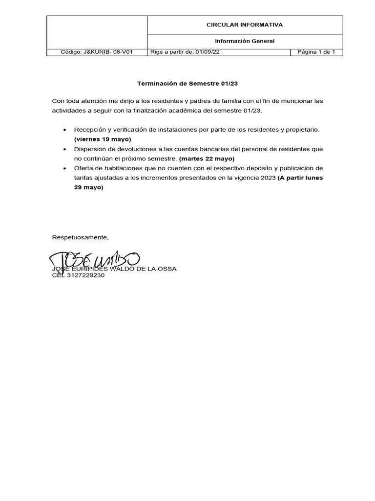 Circular General 004 | PDF